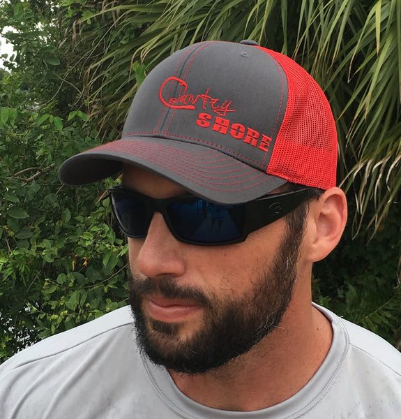 Signature Series Snapback Mesh Trucker Hat - Red and Gray | Country ...